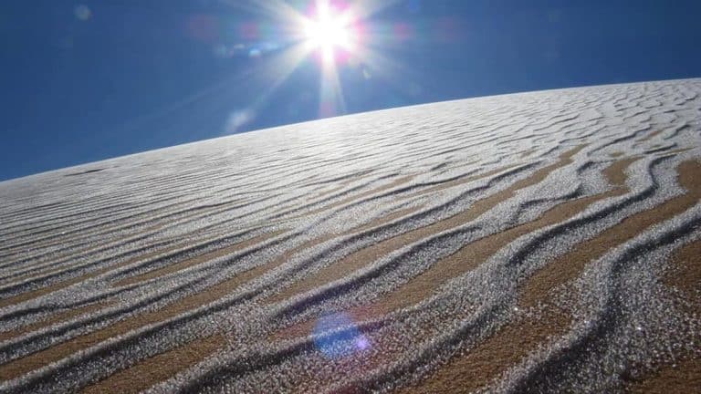 Snow in the Sand! Pakistan's Famous Nushki Desert Sees Snowfall After ...