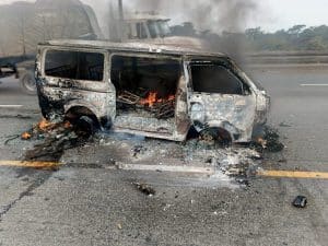 Tourist Van Caught Fire After Crash on Murree Expressway Leaving 10 De ...